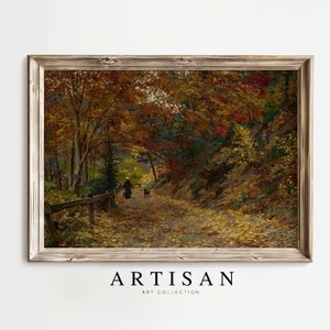 Autumn Landscape Painting, Moody Fall Landscape Print, Vintage Wall Art ...