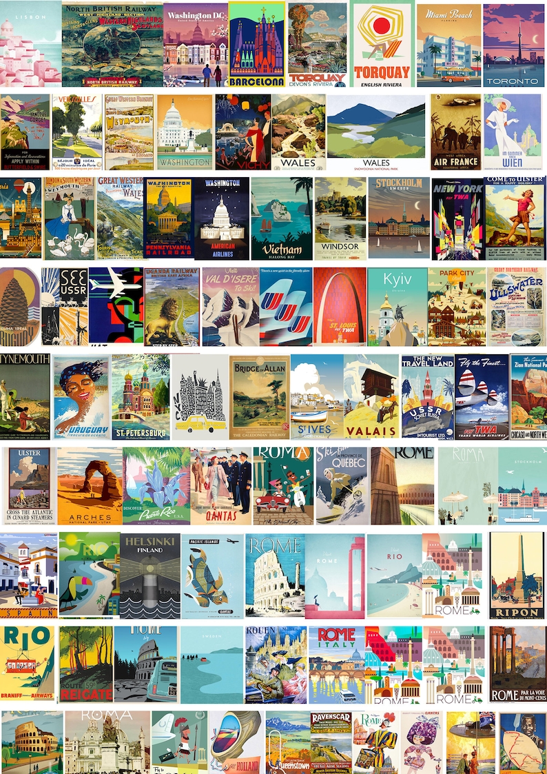 1000 Travel Poster Collection, Retro Travel Posters, Vintage Travel ...