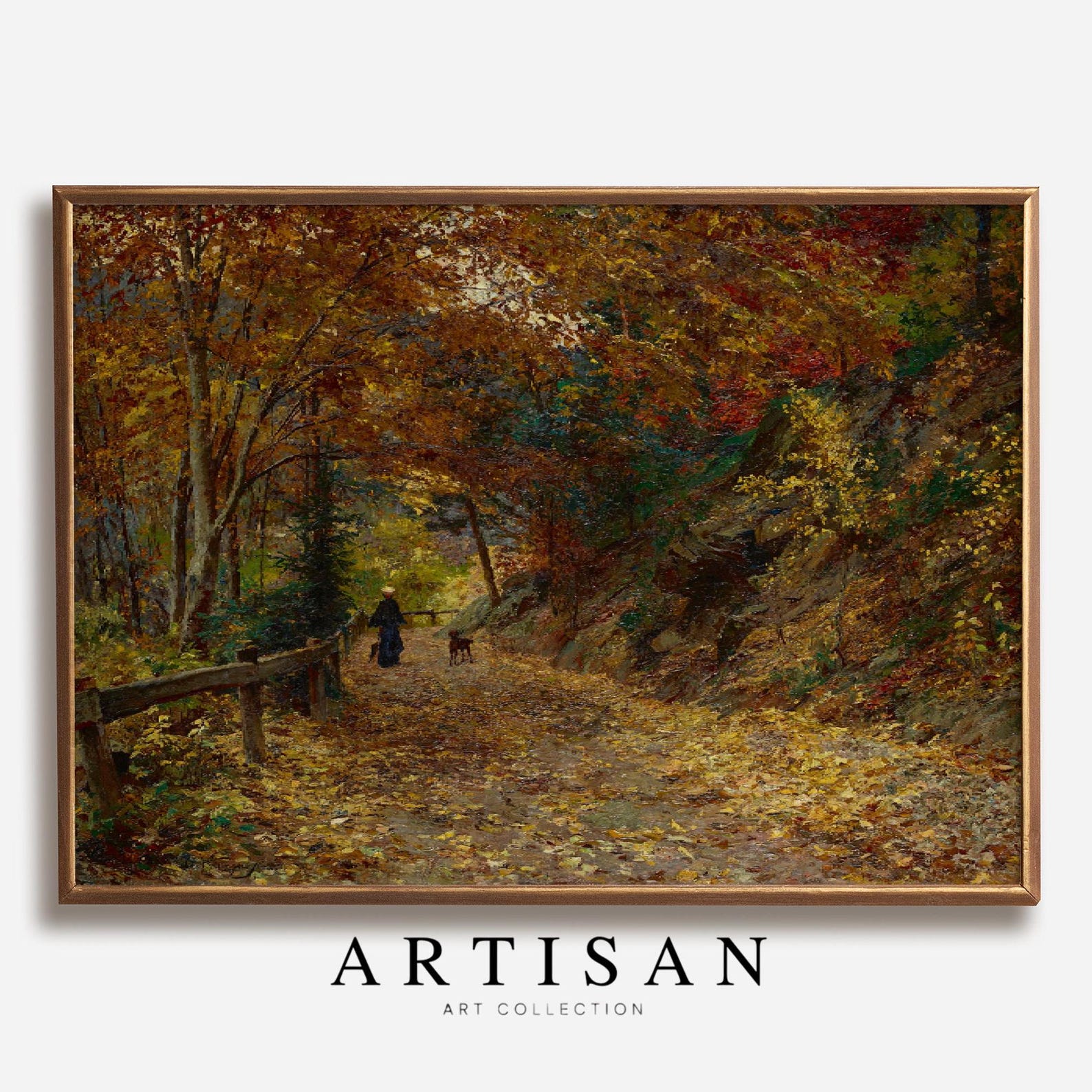 Autumn Landscape Painting, Moody Fall Landscape Print, Vintage Wall Art ...