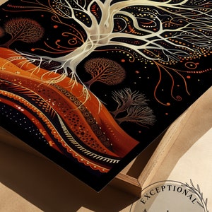 Aboriginal Tree Dot Art, Indigenous Poster, Night Landscape, Abstract ...