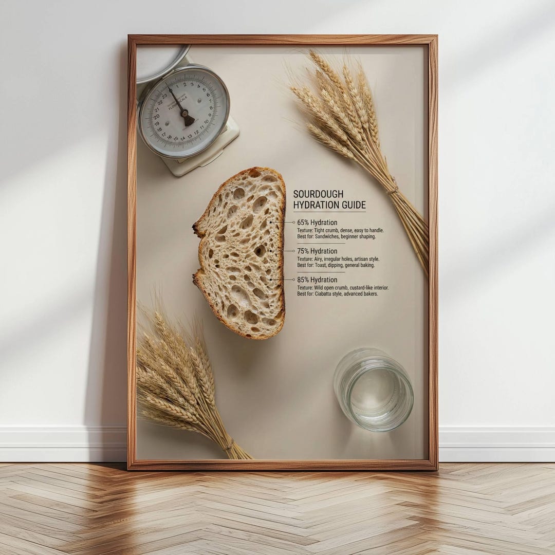 Sourdough Crumb Guide, Baker Kitchen Art, Sourdough Hydration Chart ...