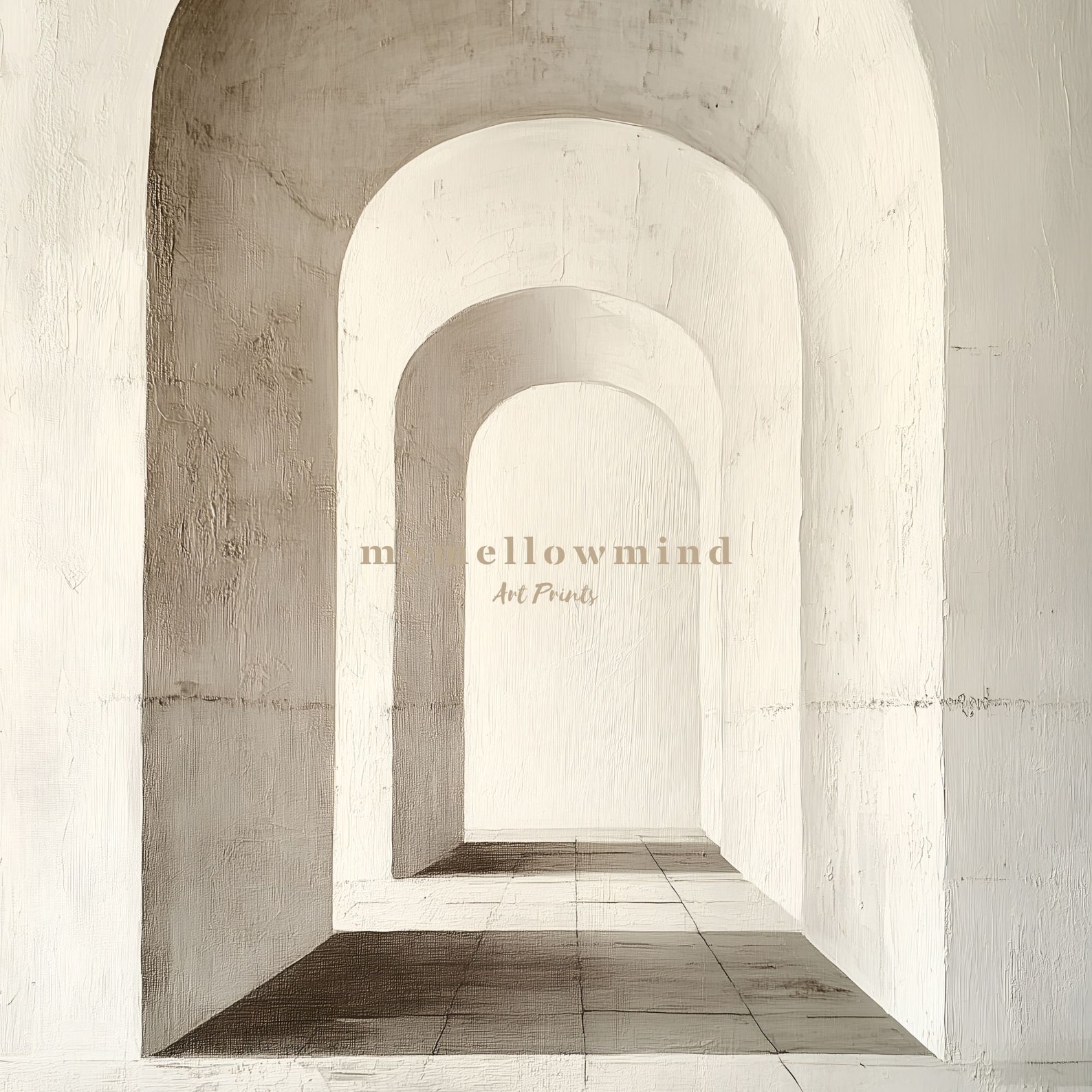 Minimalist Arched Passage Art Print: Modern Geometric Design (digital ...