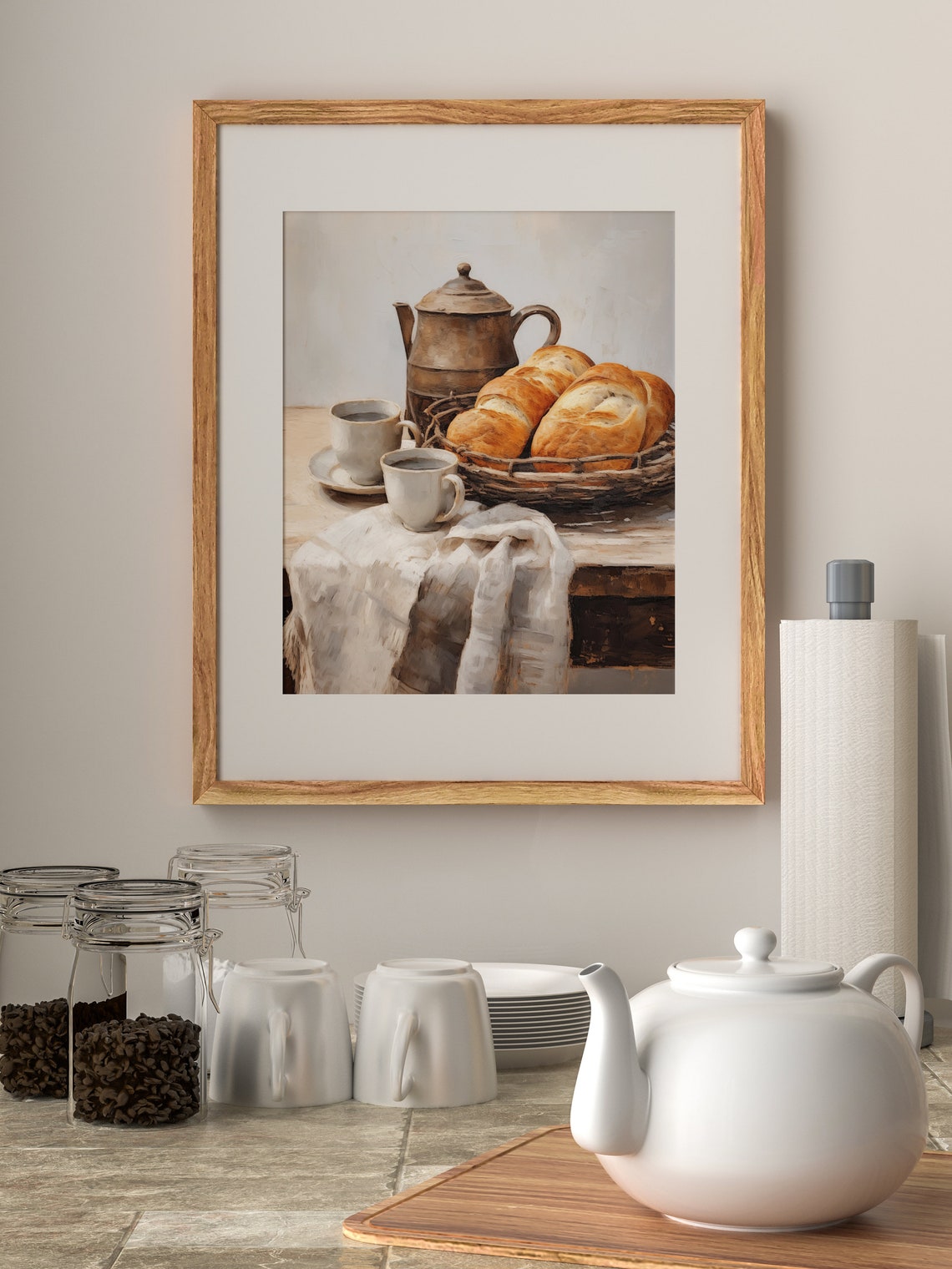 Rustic Bread Art Print Set of 3 Vintage Kitchen Wall Decor Bakery Art ...
