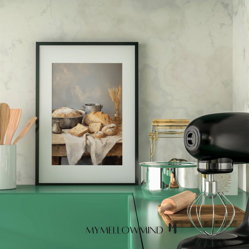 Rustic Bread Art Print Set of 3 Vintage Kitchen Wall Decor Bakery Art ...