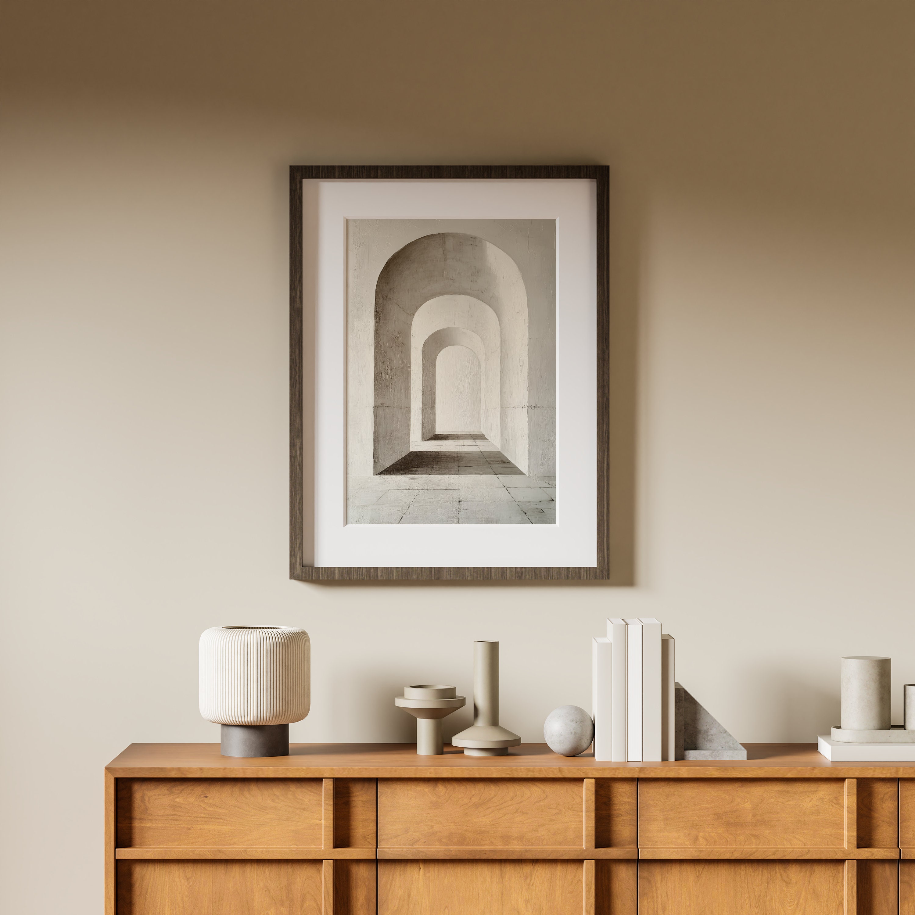 Minimalist Arched Passage Art Print: Modern Geometric Design (digital ...
