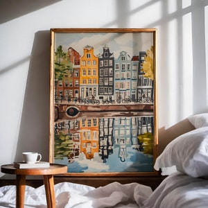 Amsterdam Watercolor Dutch Art Print Dutch Amsterdam House Printable ...