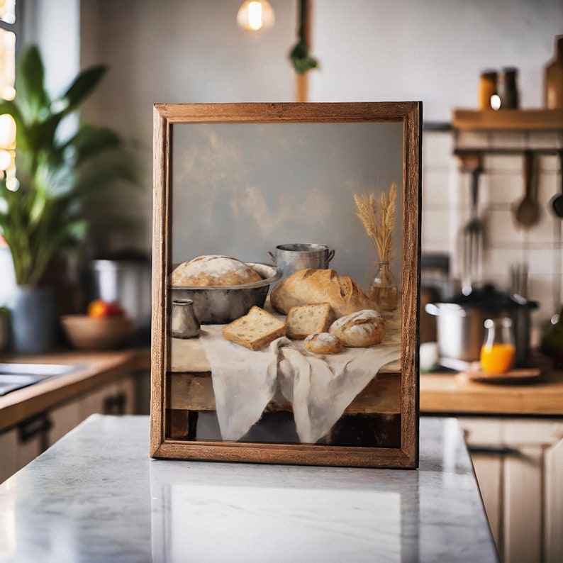 Rustic Bread Art Print Set of 3 Vintage Kitchen Wall Decor Bakery Art ...