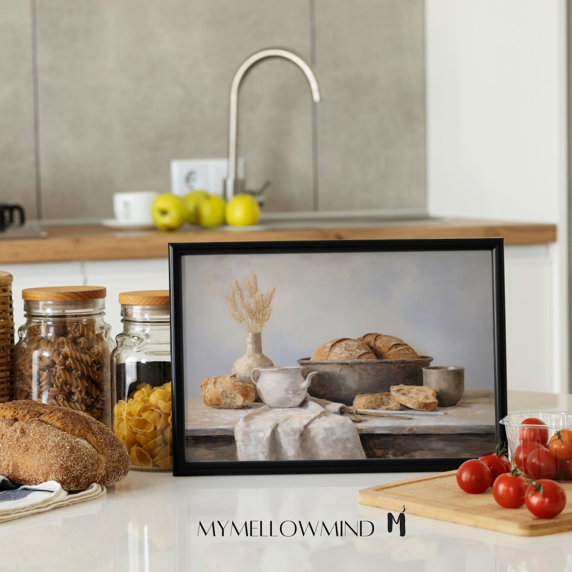 Rustic Bread Art Print Set of 3 Vintage Kitchen Wall Decor Bakery Art ...