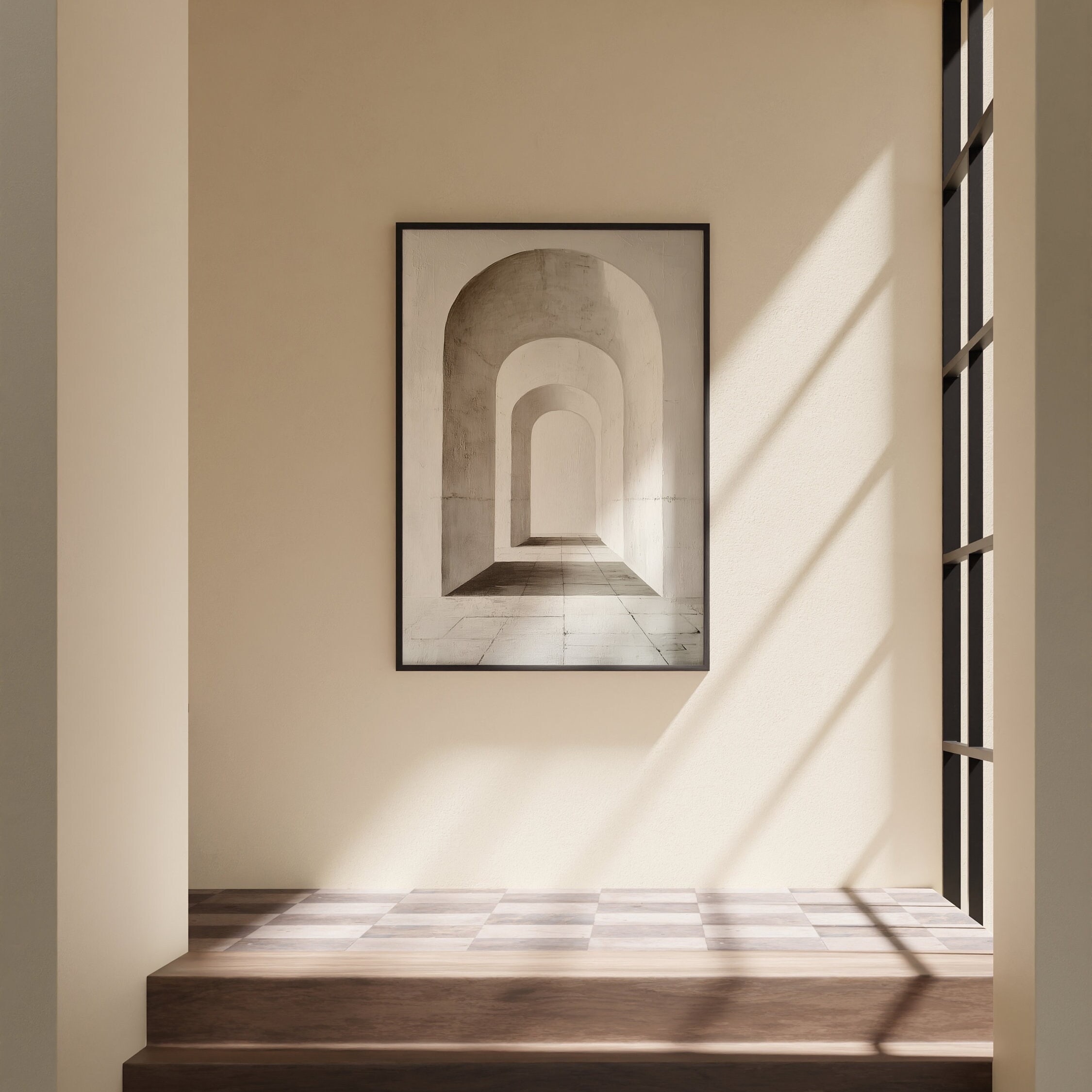 Minimalist Arched Passage Art Print: Modern Geometric Design (digital ...