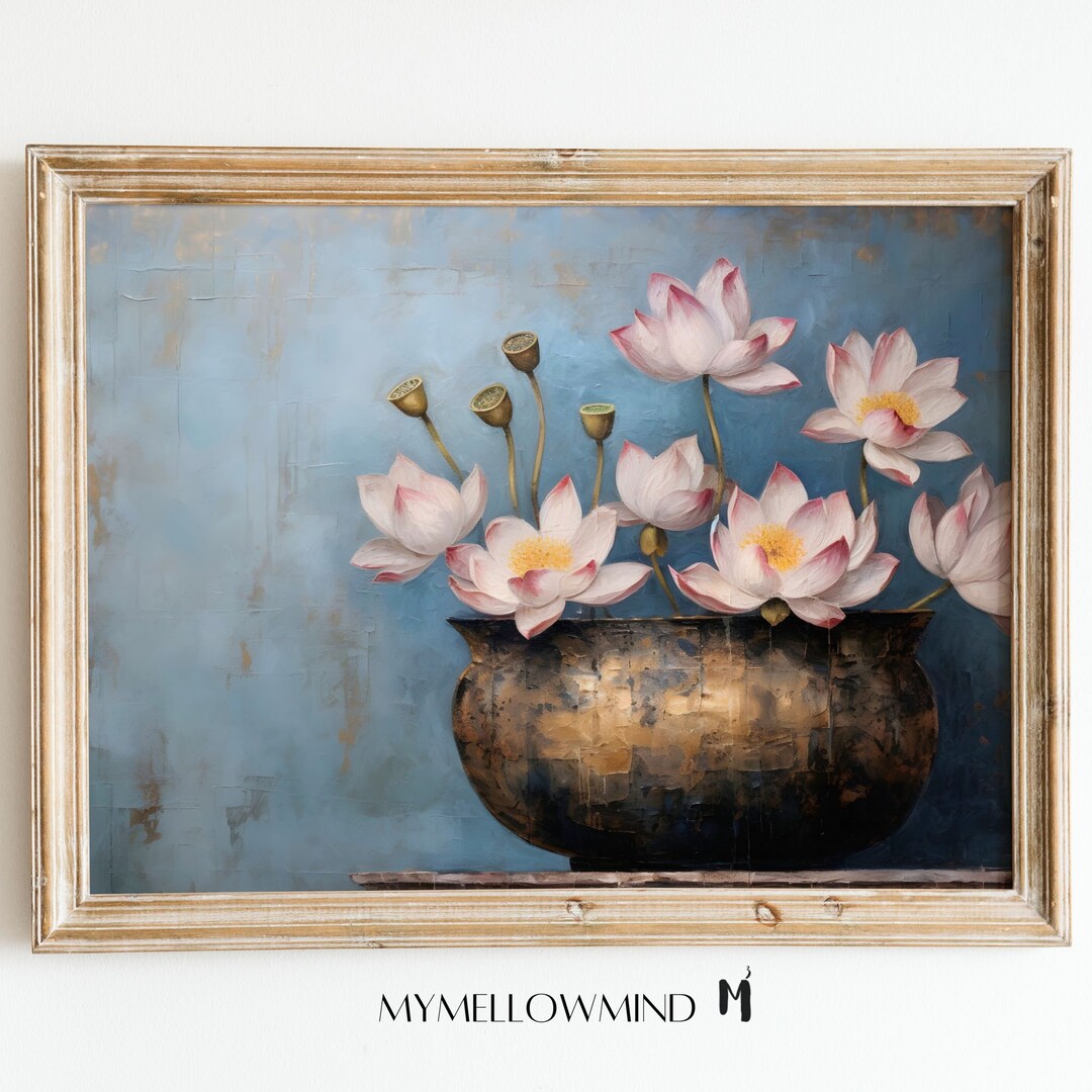 Printable ''lotus Elegance Elegant Lotus Display in Weathered Golden ...