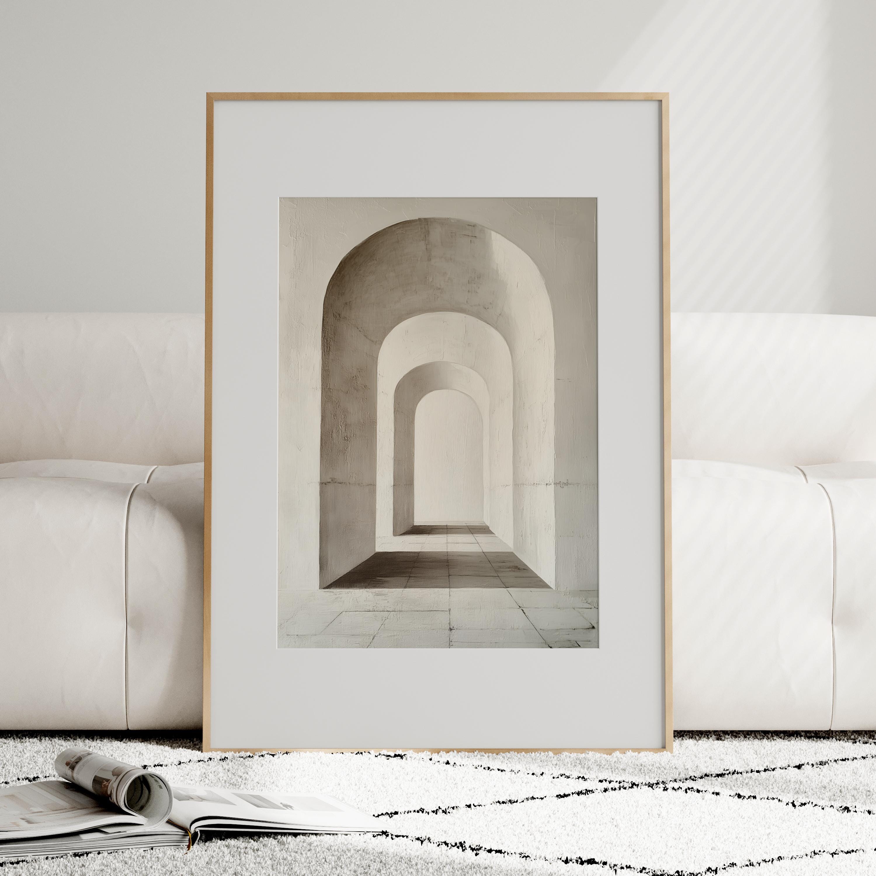 Minimalist Arched Passage Art Print: Modern Geometric Design (digital ...