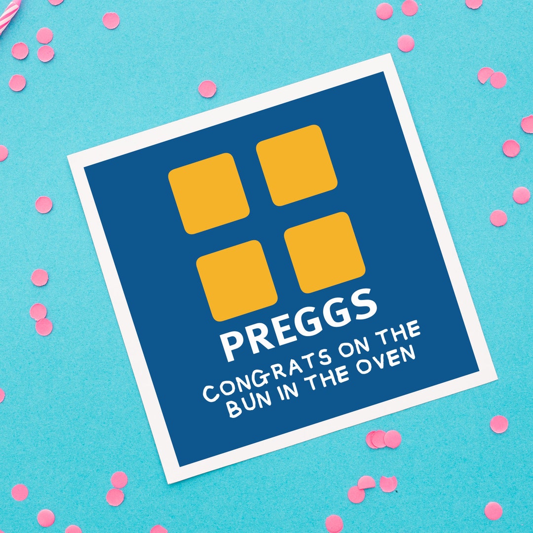 Congrats Preggs Square Card Pregnancy Announcement Funny ...