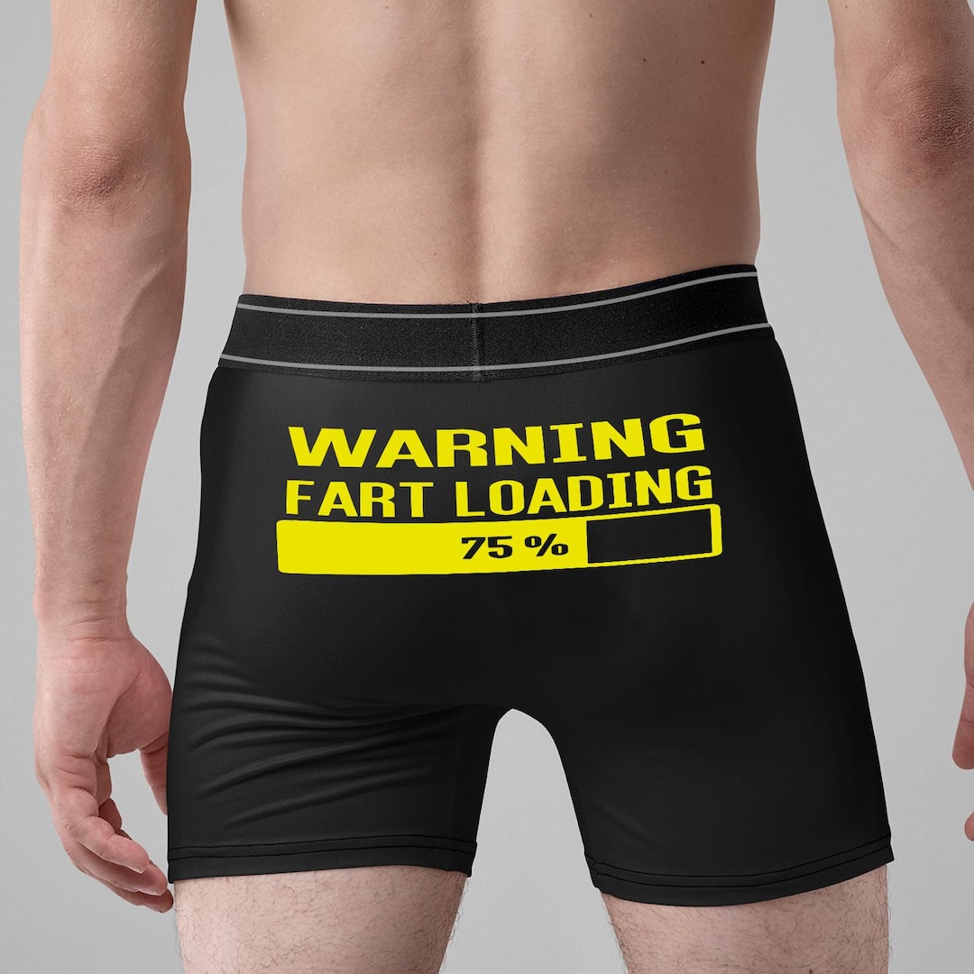 WARNING Fart Loading Merry Christmas Santa Boxer Shorts Funny Festive Trunks Mens Underwear Gift ...