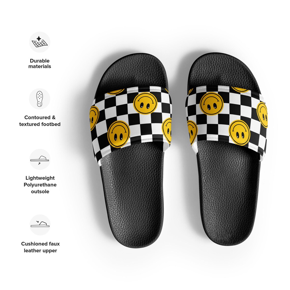 Smiley Face Checker Slides, Retro Checker Slides, Smiley Face Slides ...