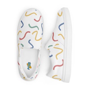 Colorful Squiggle Lines Sneakers for Women - Vans Inspired Design ...