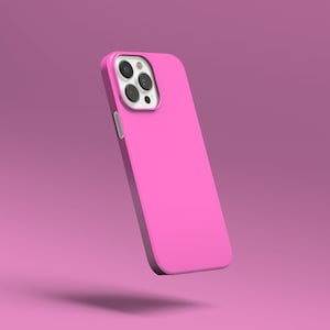 HOT PINK iPhone Case Matte Pink iPhone 14 Case Bright Pink iPhone 15 ...