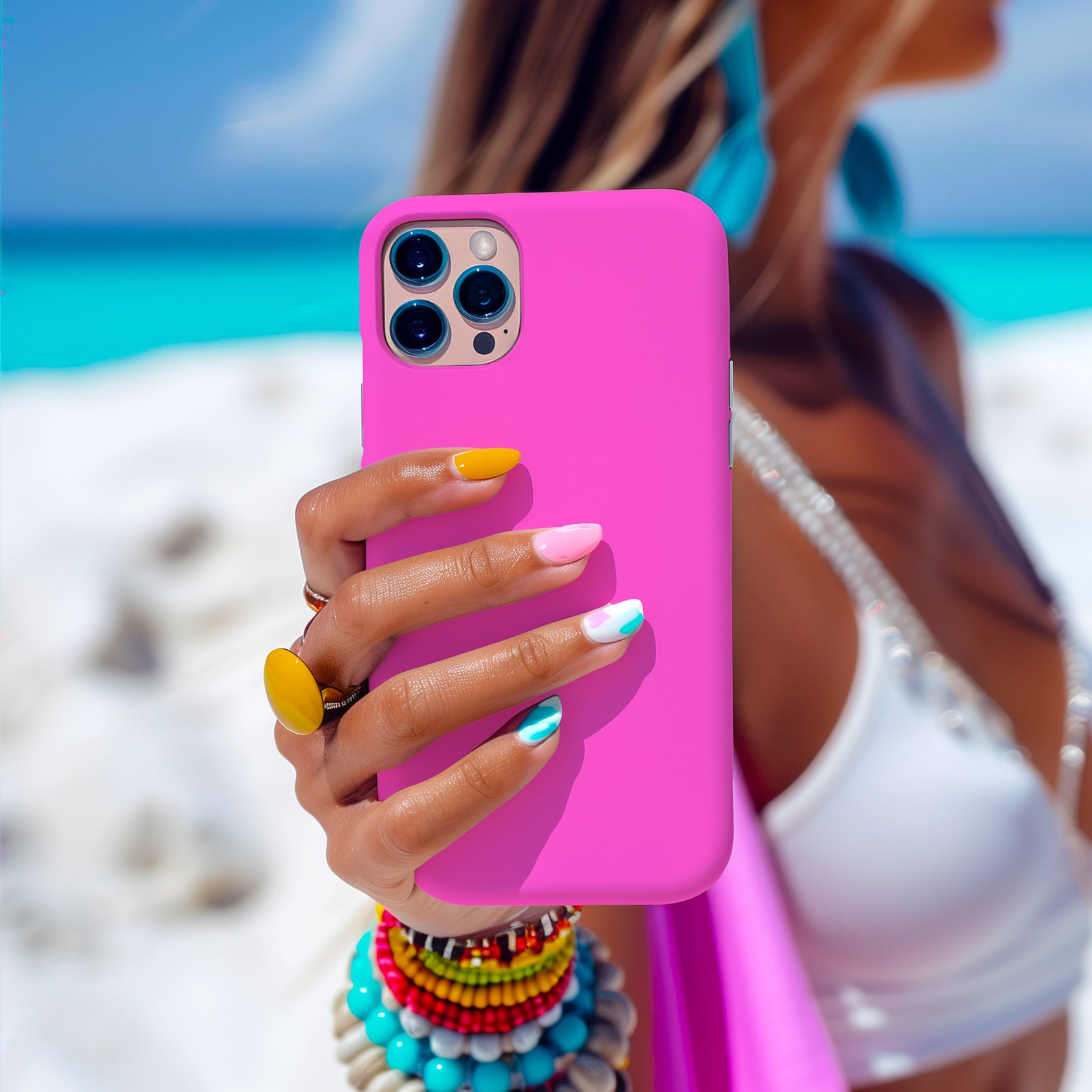 HOT PINK iPhone Case Matte Pink iPhone 14 Case Bright Pink iPhone 15 ...