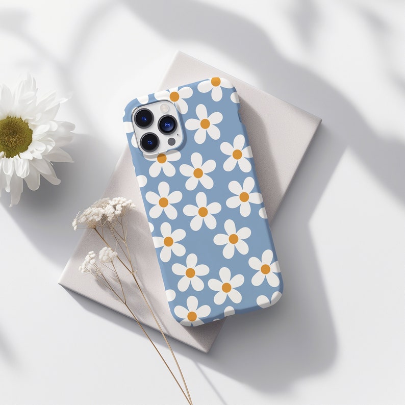 DAINTY BLUE DAISIES Phone Case Blue Daisies Phone Case for iPhone 15 14 ...