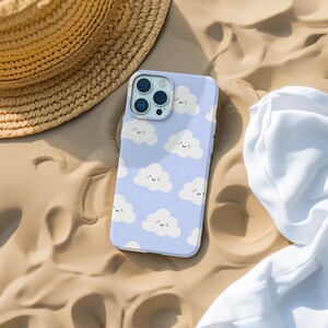Cute Clouds iPhone 14 Case, Smiley Clouds iPhone 13 Case, Smiley Face ...