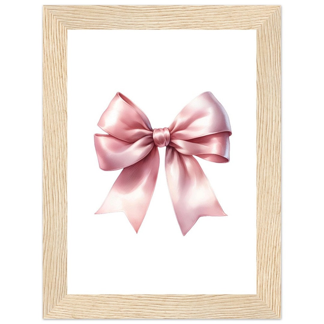 Pastel Coquette Pink Bow Framed Poster | Premium Matte Wall Art Decor ...