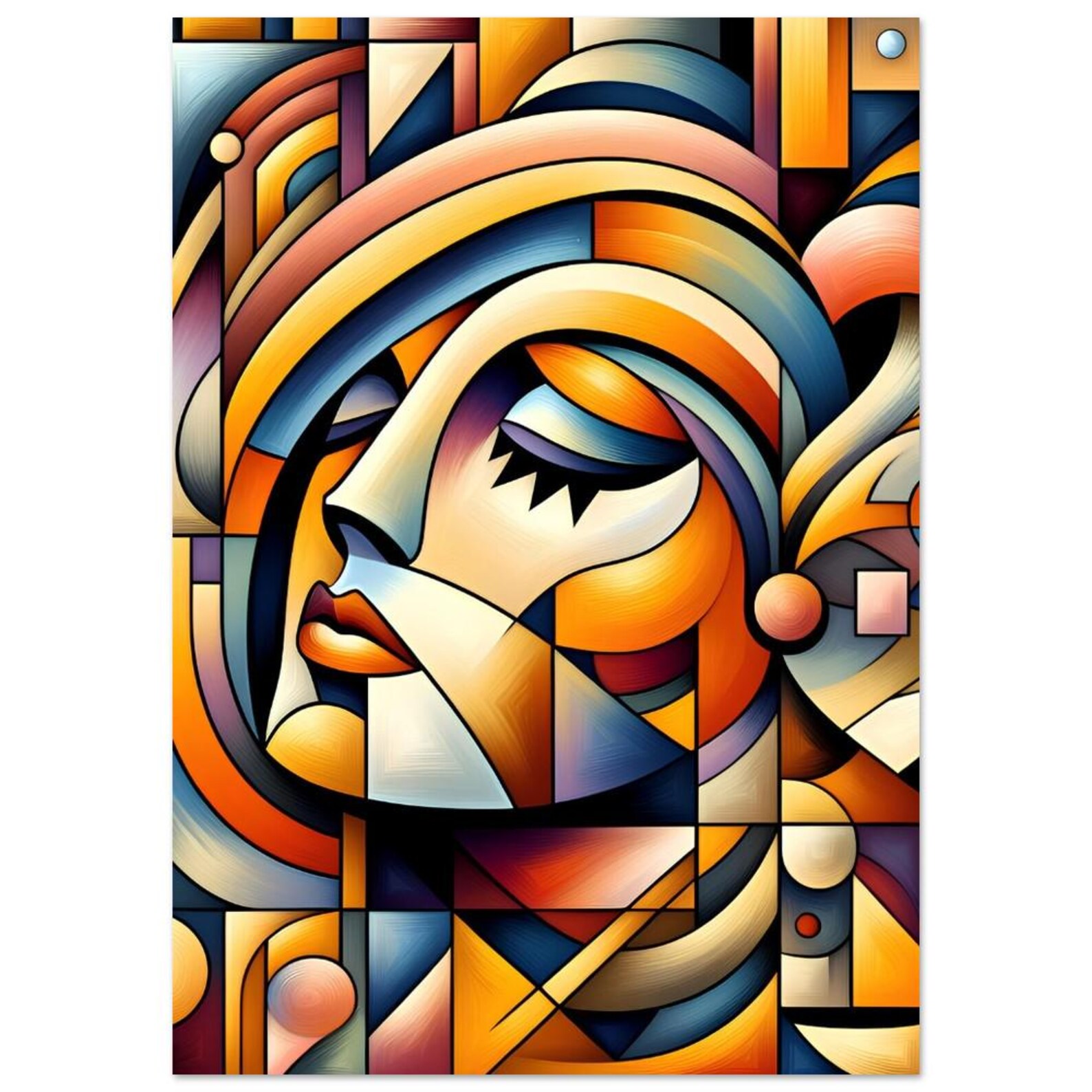 Stylish Cubism Poster - Profile of a Woman - Modern Wall Art Print - Etsy