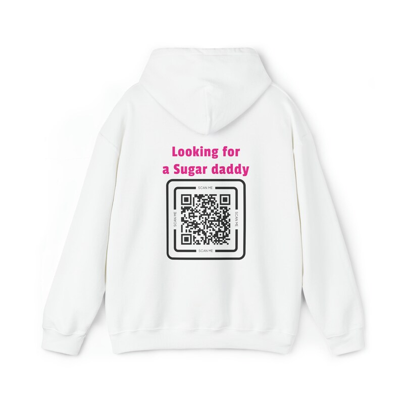 Your Own Personalised Comfy Sugar Daddy Custom QR Code Woman Hooded Sweatshirt - Etsy