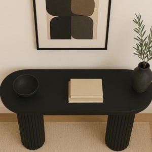 Modern Fluted Leg Console Table – Handmade Solid Wood Entryway Table ...