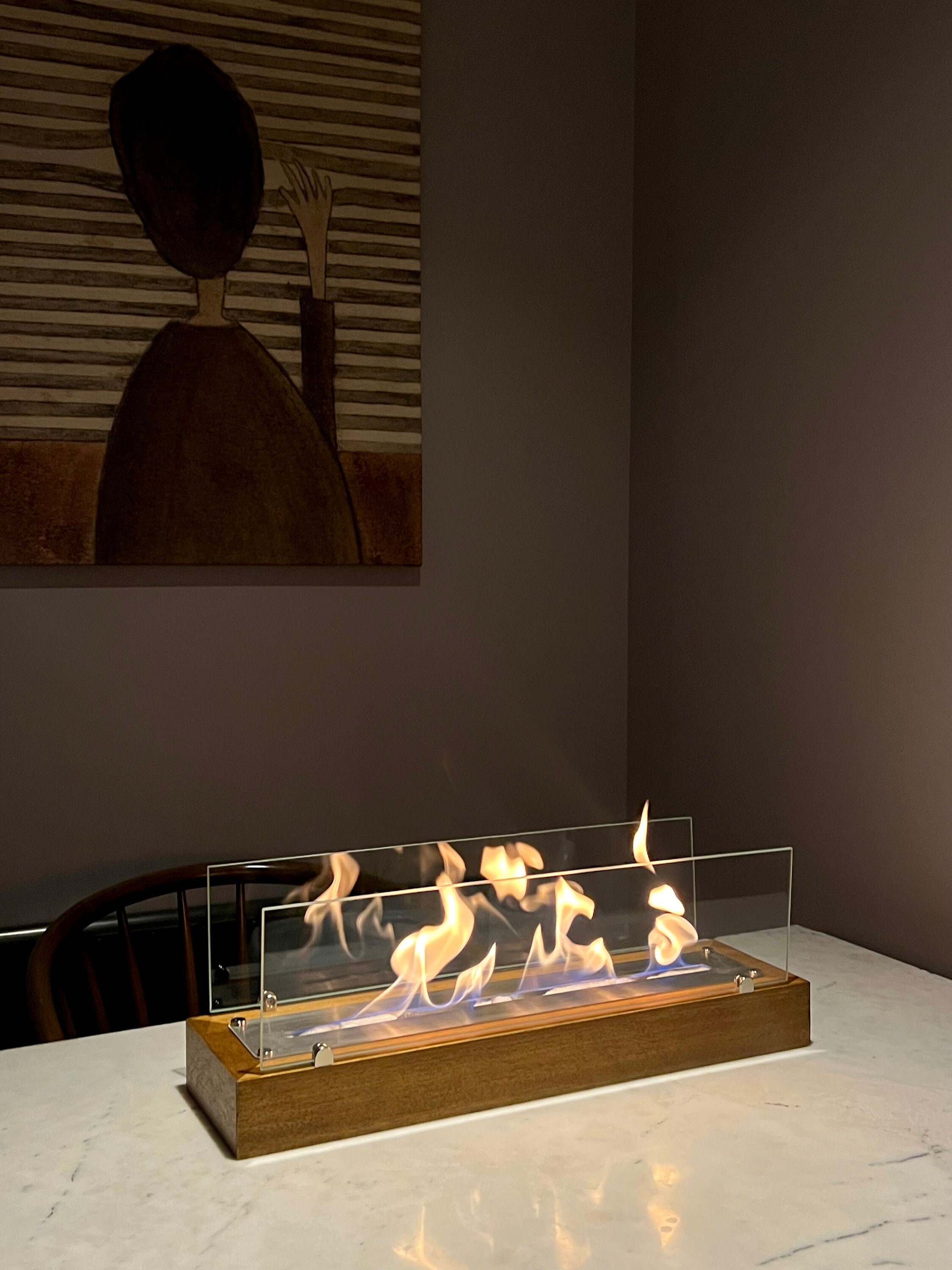 Modern Tabletop Bio Ethanol Fire Pit Handcrafted - Smokeless - Rustic ...