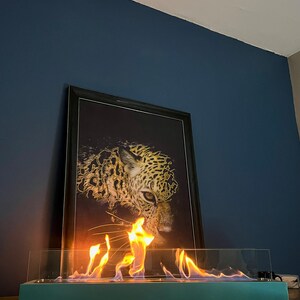 Handmade Table Top Fireplace - Turquoise Fire Pit - Bio Ethanol - Metal ...