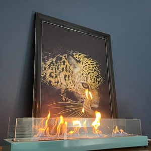 Handmade Table Top Fireplace - Turquoise Fire Pit - Bio Ethanol - Metal ...