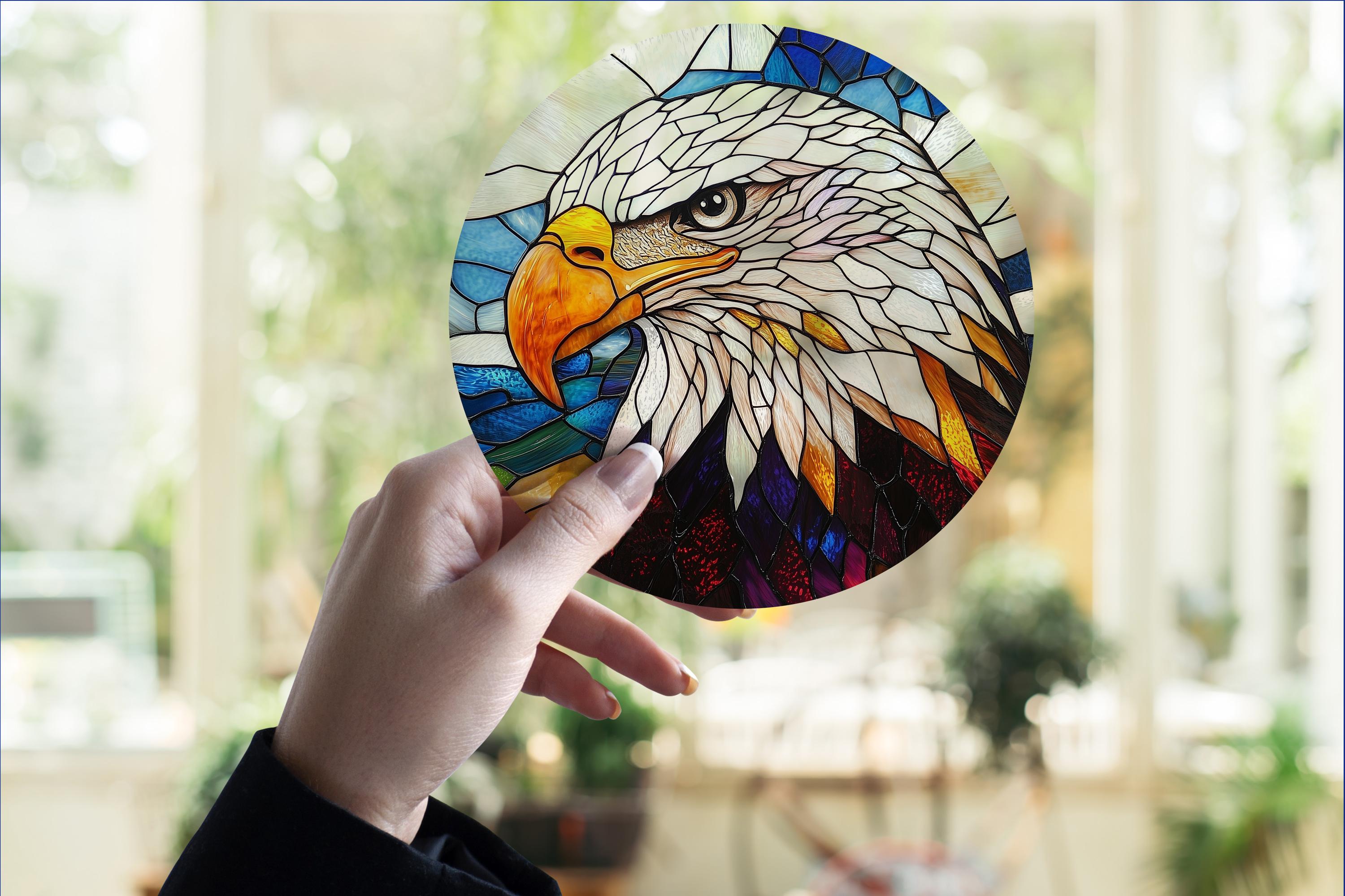 Stained Glass Style Acrylic Bald Eagle Suncatcher, Acrylic Window ...