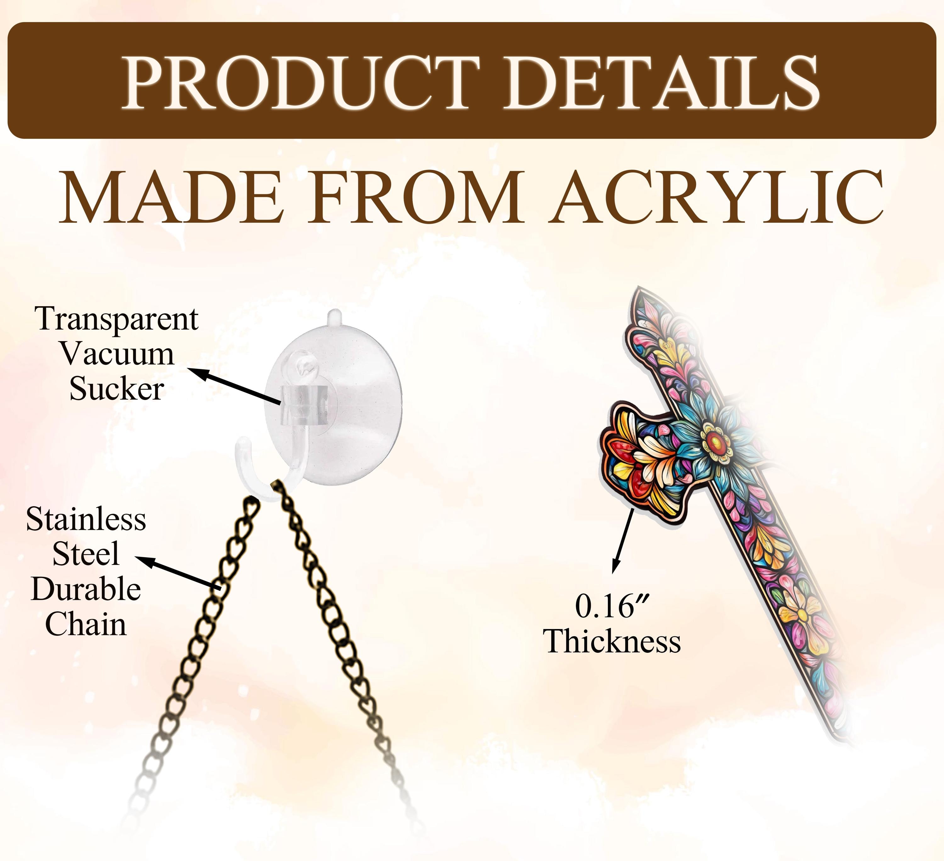 Stained Glass Style Acrylic Cross Suncatcher, Acrylic Window Hangings ...