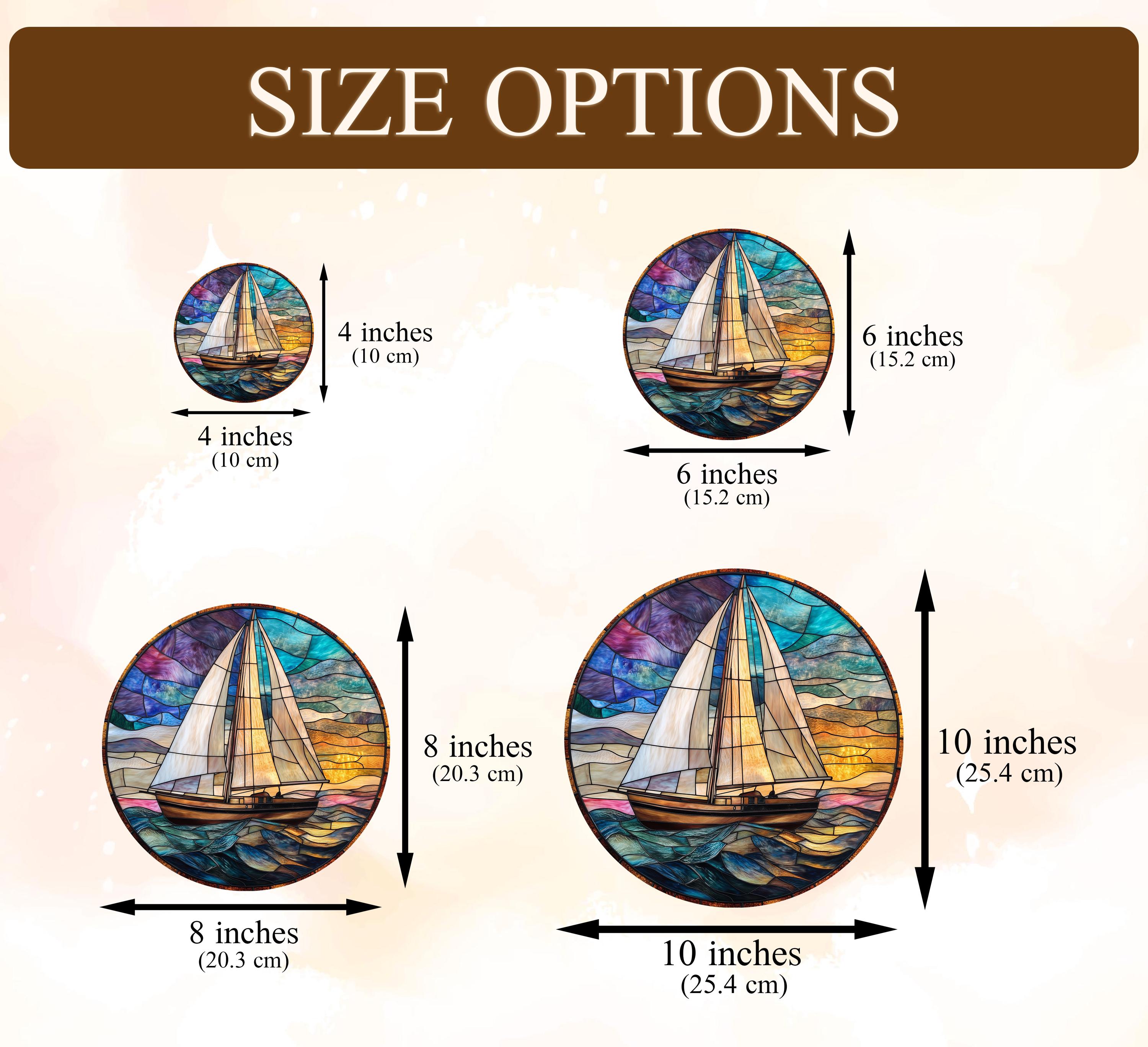 Stained Glass Style Acrylic Sailboat Suncatcher, Acrylic Window ...