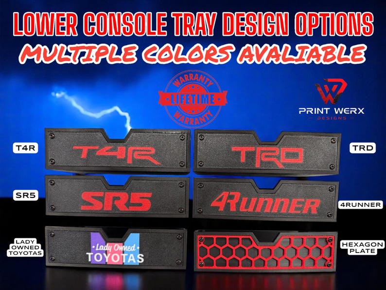 Lower Console Drawer With Changeable Face Plates for 2014-2024 Toyota ...
