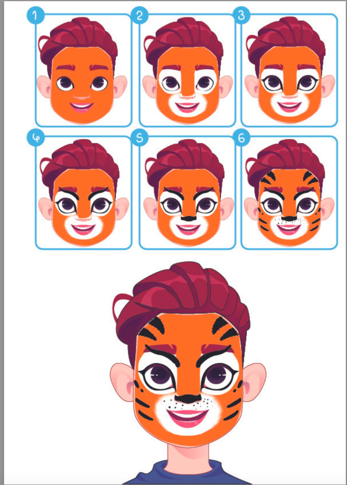 Printable Face Paint Tutorial Color Your Imagination: Embrace 15 Face ...