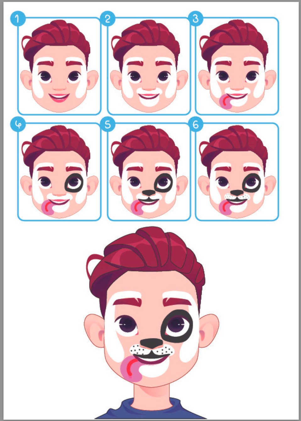 Printable Face Paint Tutorial Color Your Imagination: Embrace 15 Face ...