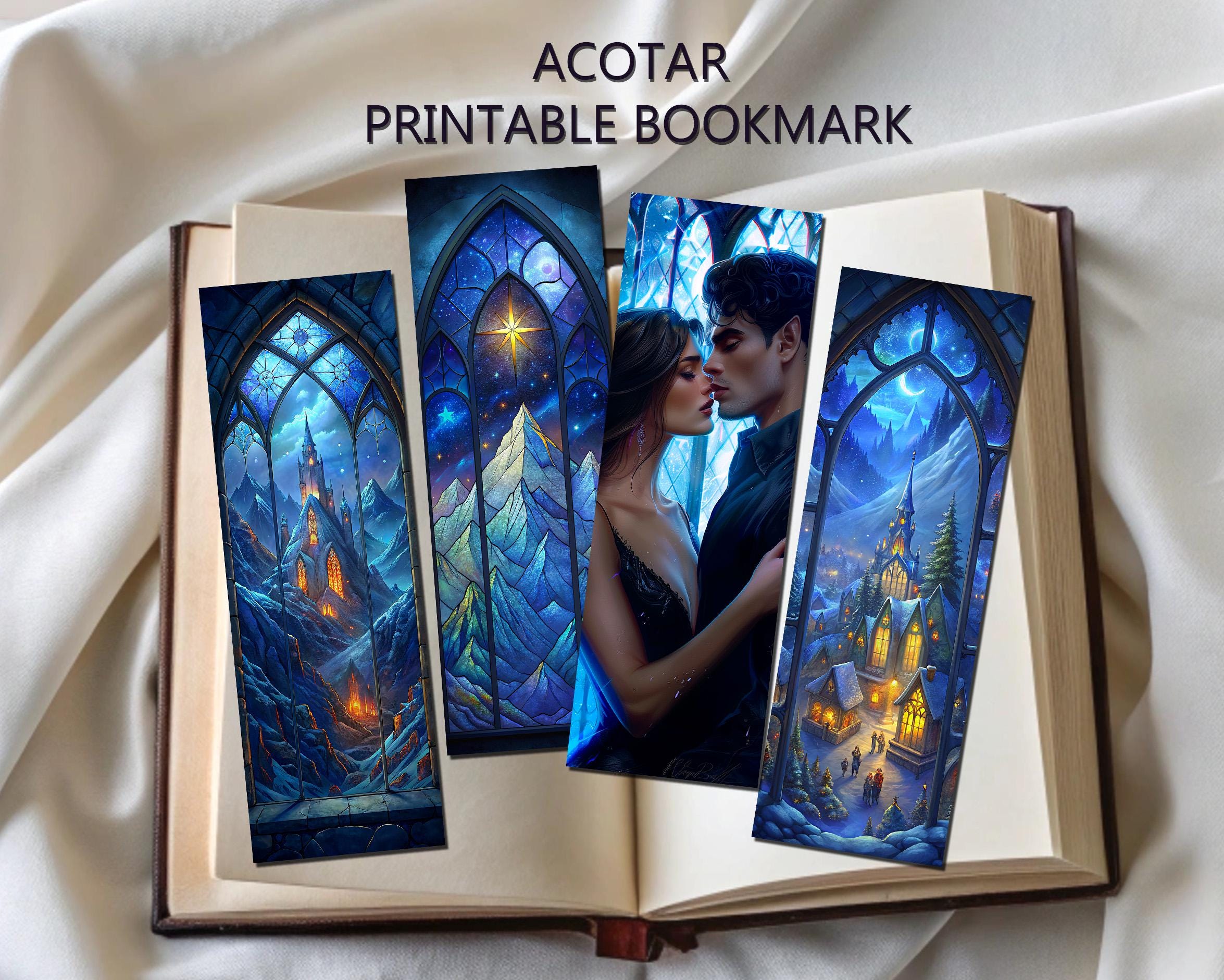 Acotar Bookmark Stained Glass, Acotar Bookmarks Printables, Velaris ...