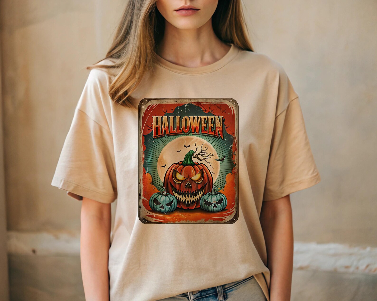 Retro Halloween Tin Sign PNG, Retro Halloween Posters, Halloween ...