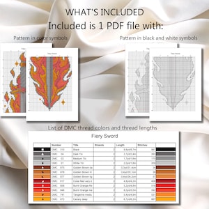 Throne of Glass Cross Stitch Pattern, Fire Sword Cross Stitch, SJM ...