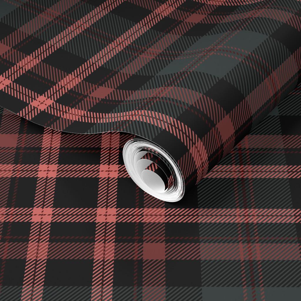 Dark Moody Plaid Wallpaper, Preppy Peel & Stick Tartan in Forest Green ...