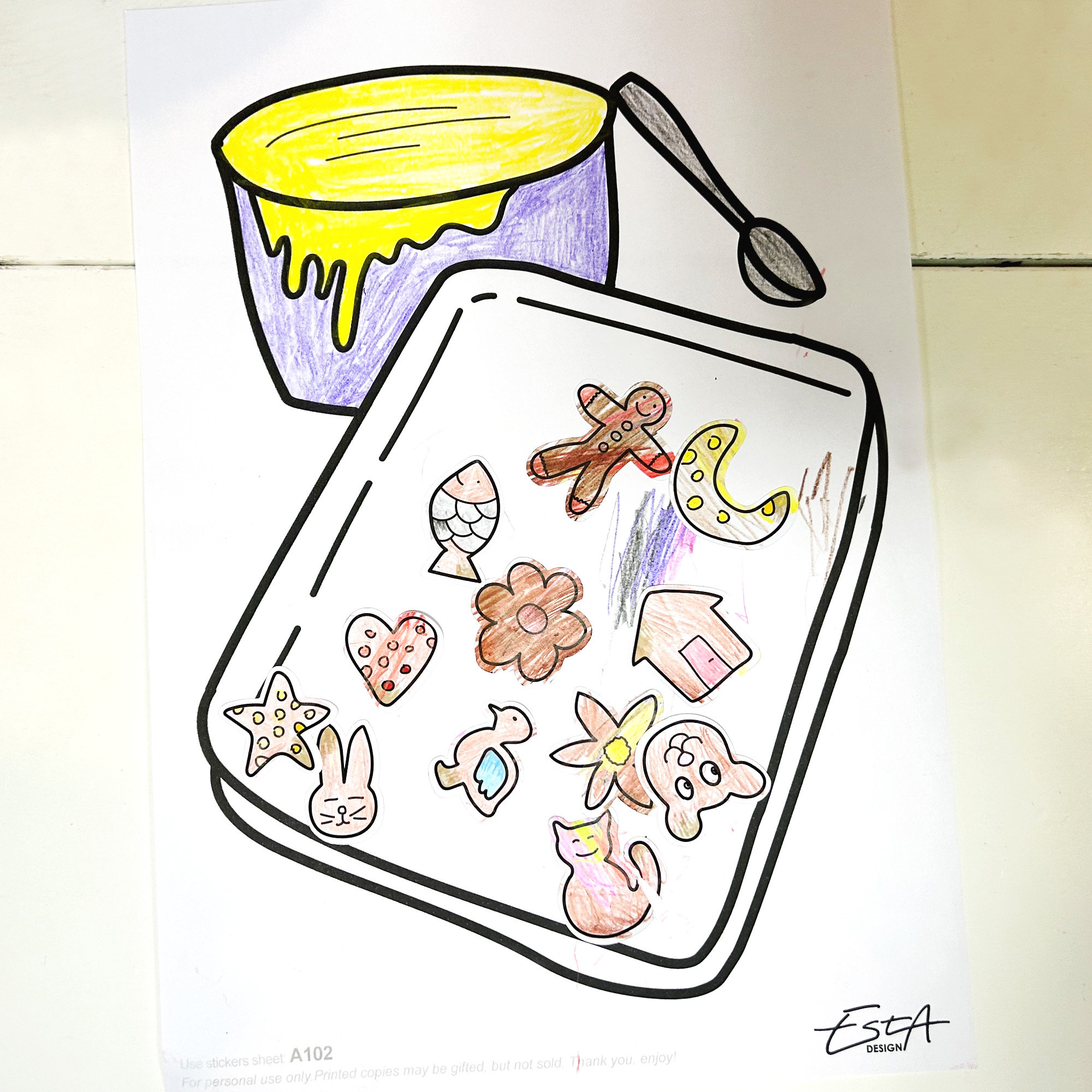 Coloring Sticker Sheet & FREE Printable Coloring Page for Kids, Free ...