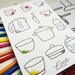 Coloring Sticker Sheet & FREE Printable Coloring Page for Kids, Kitchen ...