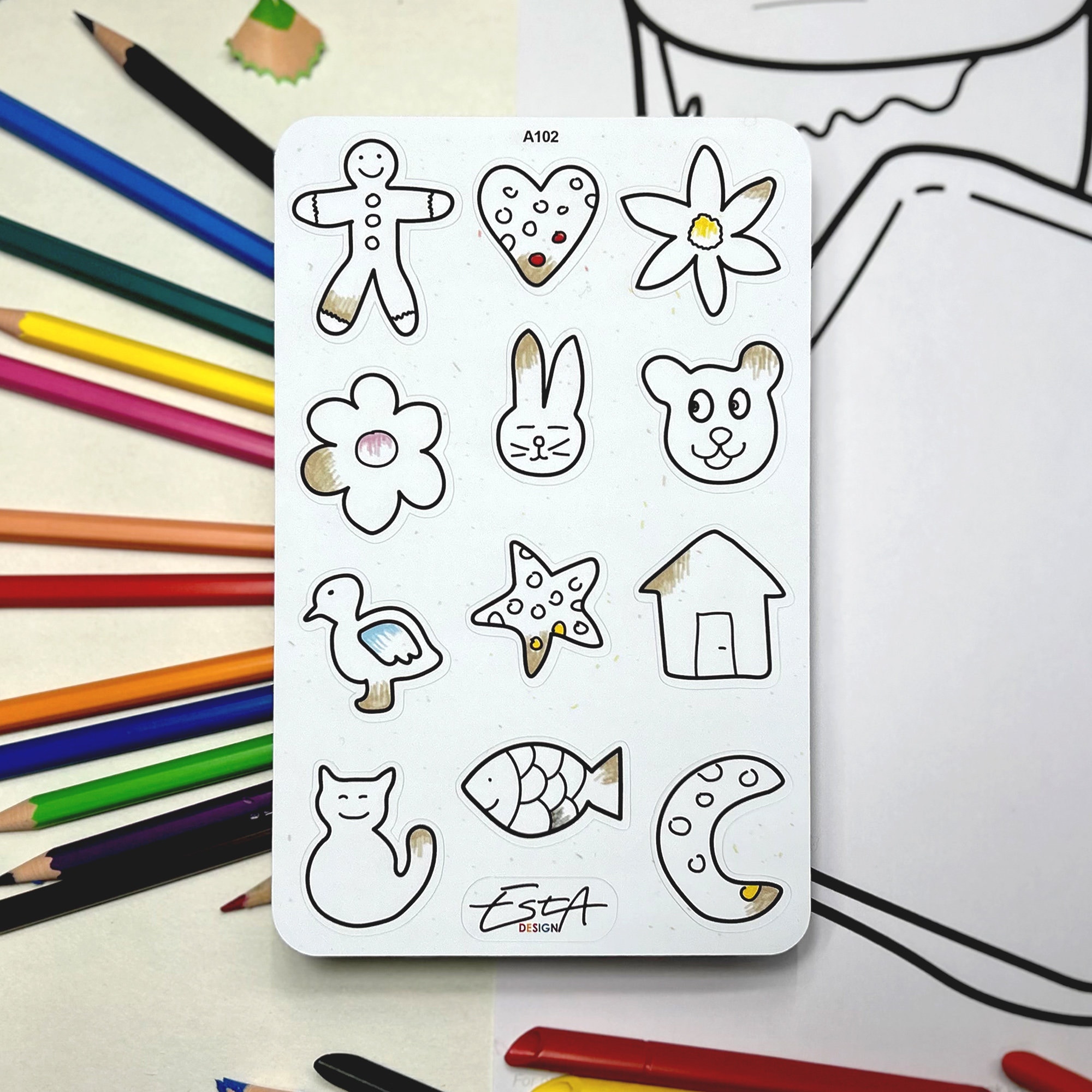 Coloring Sticker Sheet & FREE Printable Coloring Page for Kids, Free ...
