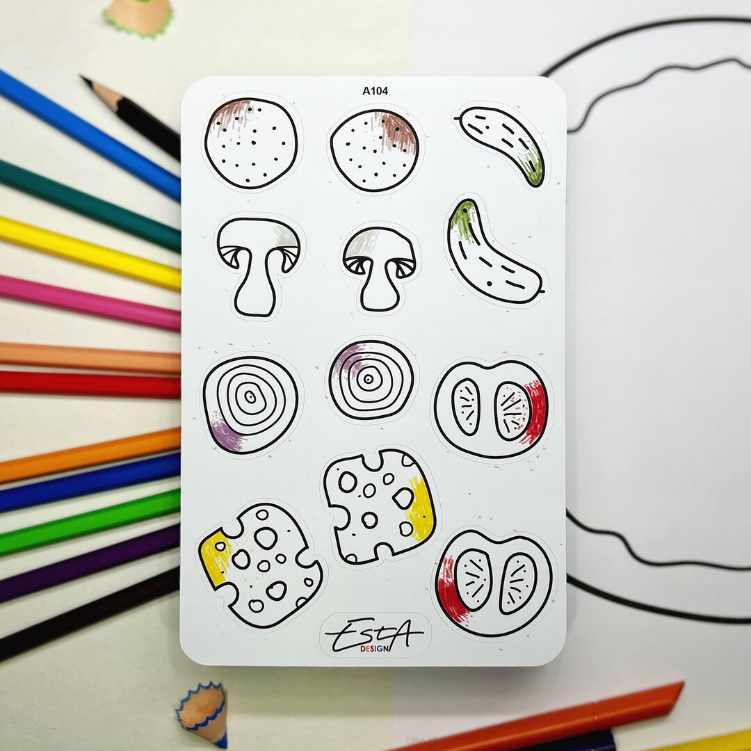 Coloring Sticker Sheet & FREE Printable Coloring Page for Kids, Create ...