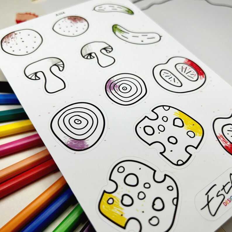 Coloring Sticker Sheet & FREE Printable Coloring Page for Kids, Create ...