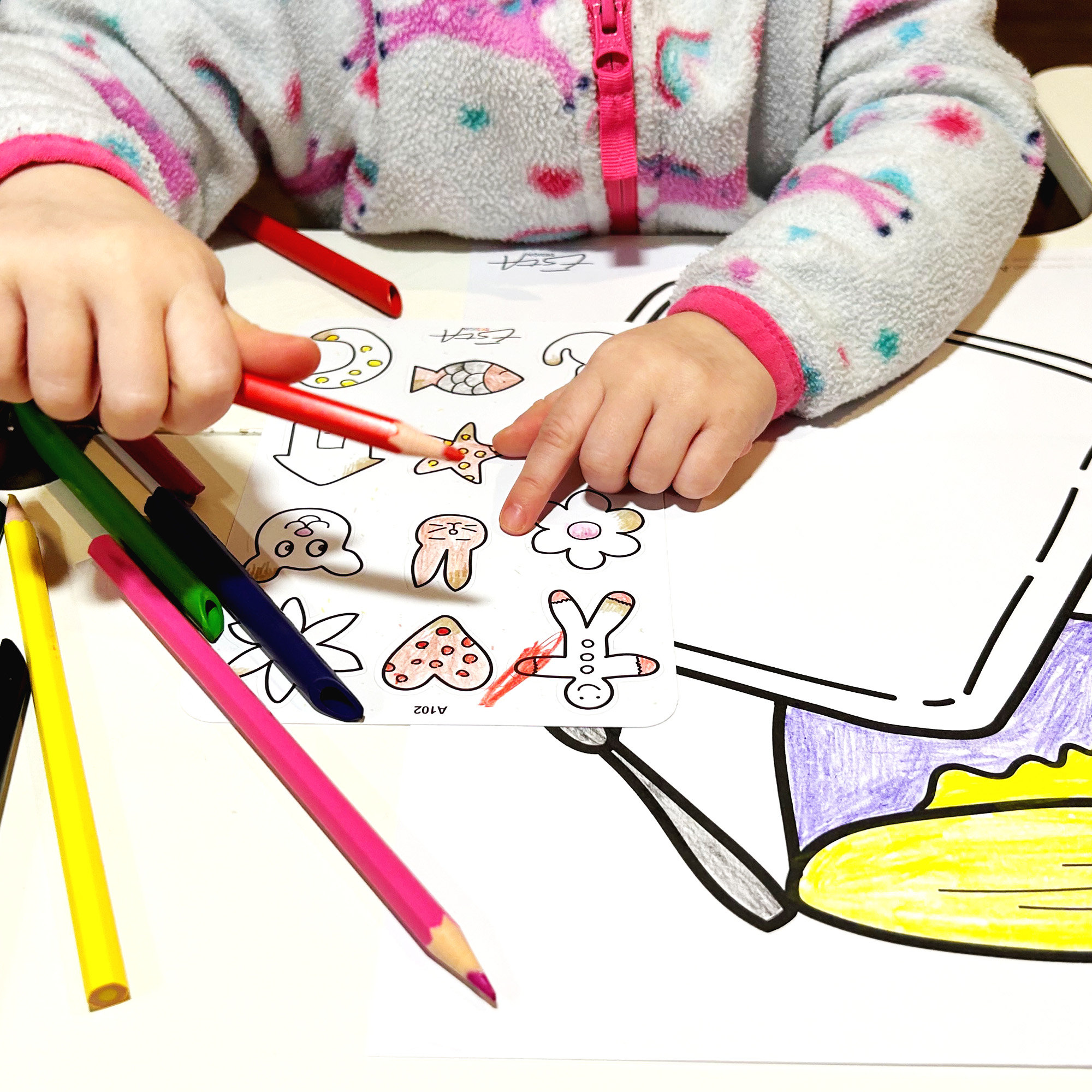 Coloring Sticker Sheet & FREE Printable Coloring Page for Kids, Free ...