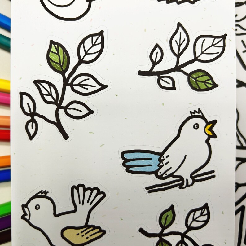 Coloring Sticker Sheet & FREE Printable Coloring Page for Kids, Nature ...