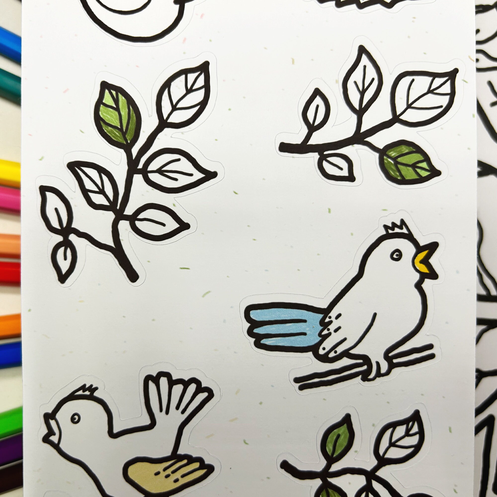 Coloring Sticker Sheet & FREE Printable Coloring Page for Kids, Nature ...
