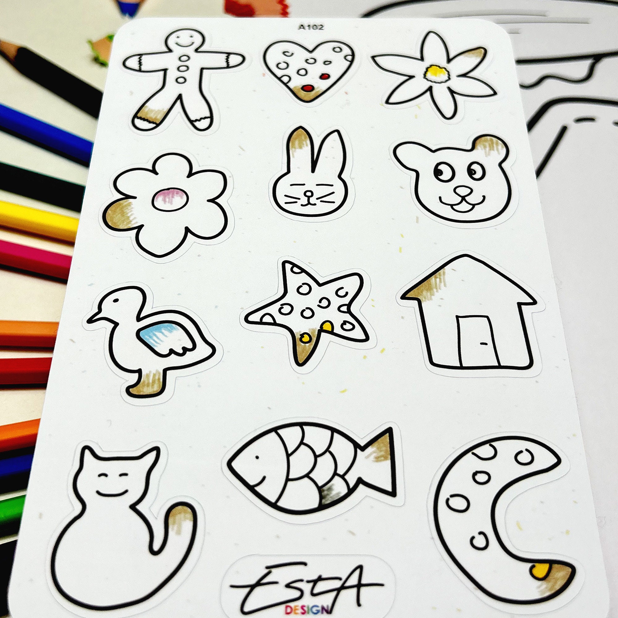 Coloring Sticker Sheet & FREE Printable Coloring Page for Kids, Free ...