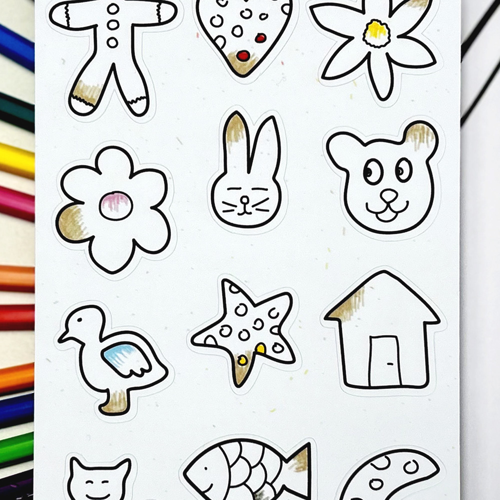 Coloring Sticker Sheet & FREE Printable Coloring Page for Kids, Free ...